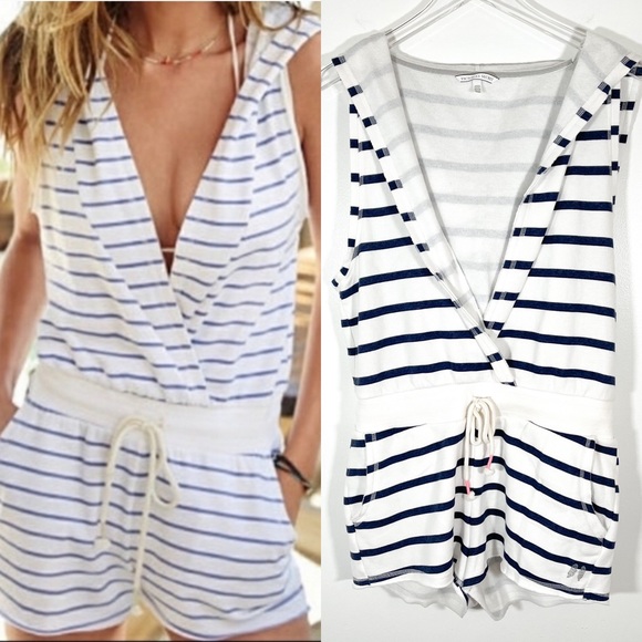 Victoria's Secret | Pants & Jumpsuits | New Victorias Secret Striped And Hooded Romper Tie At ...
